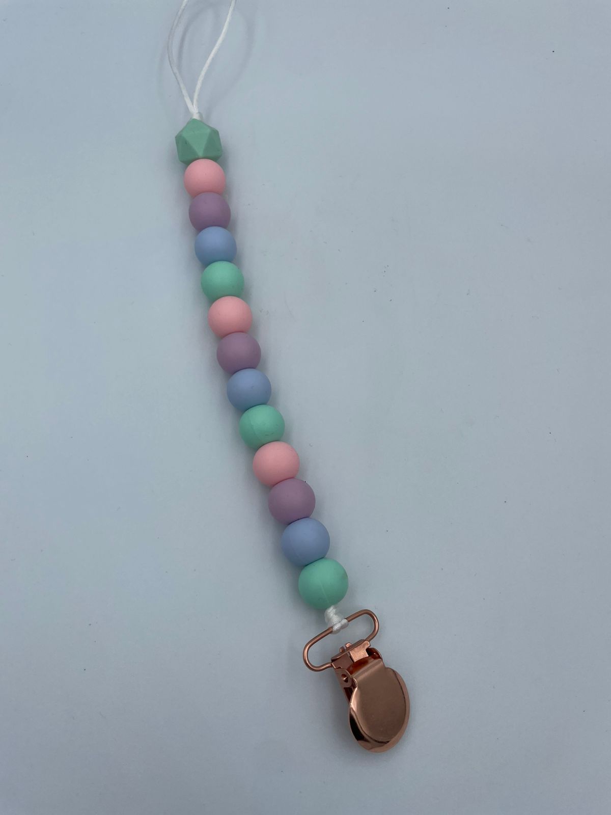 Colorfull Pastels pink, mint, blue and purple Silicone Dummy Clip