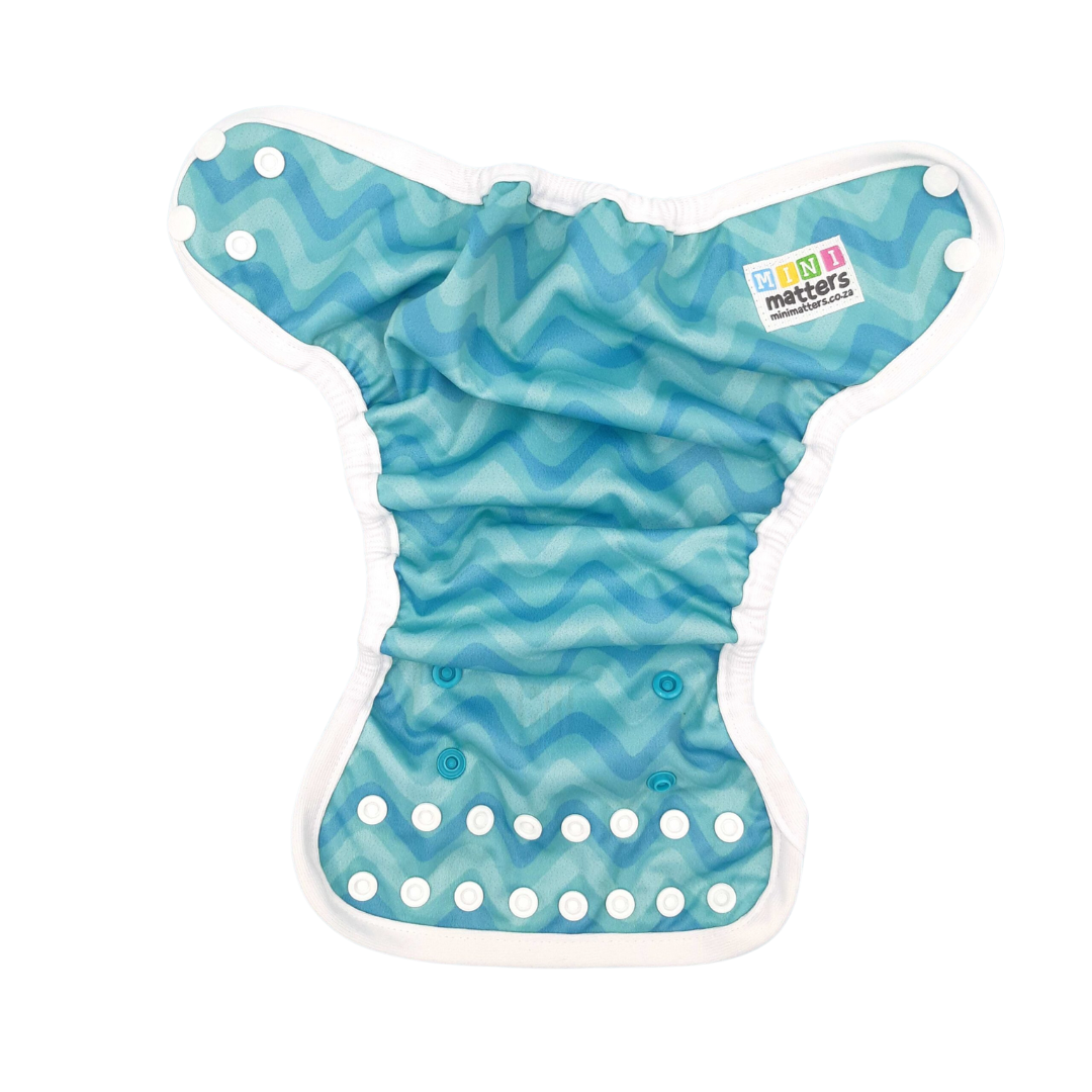 Mini matters PUL cover - newborn - Ocean waves