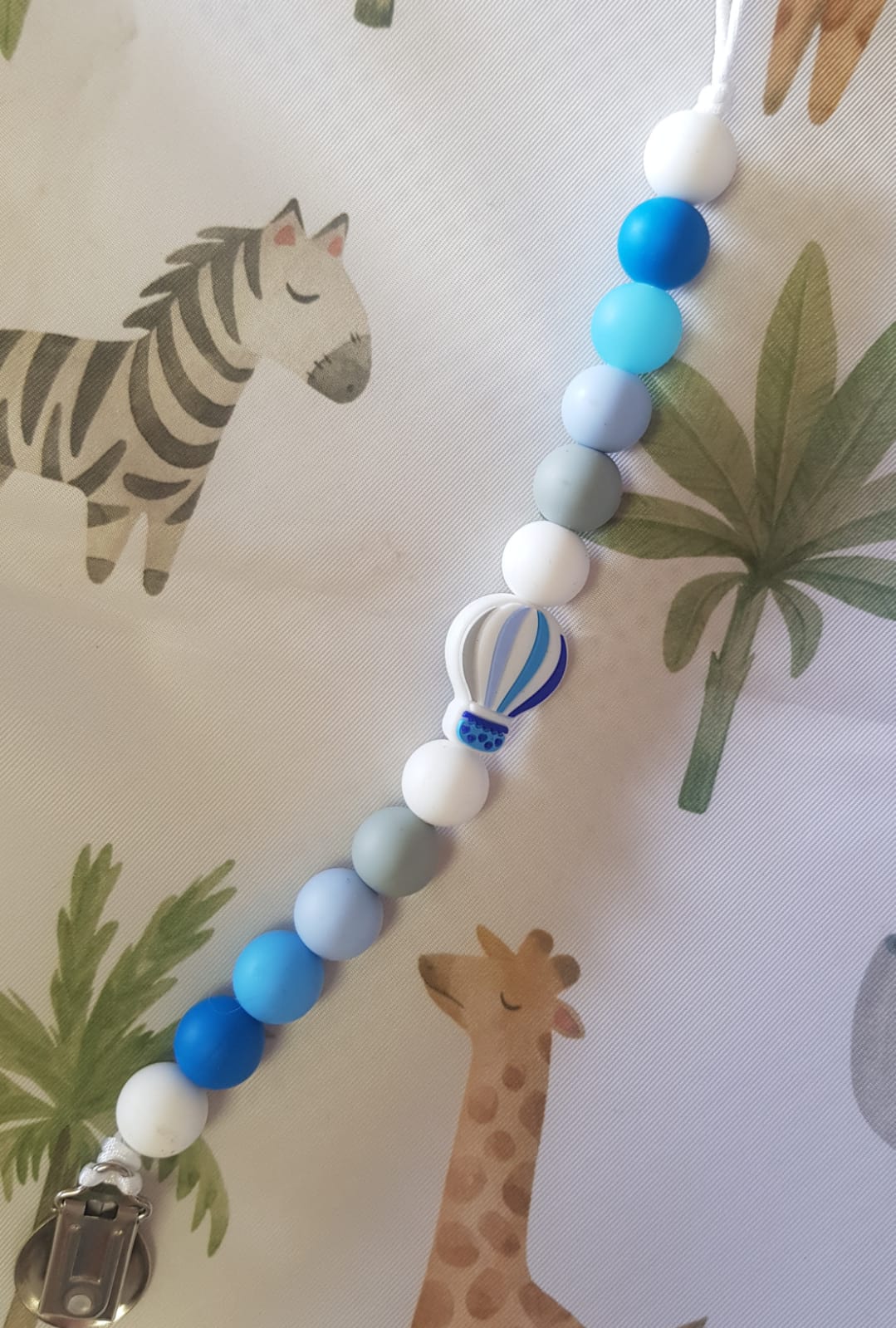 Hot Air Balloon Blue Silicone Dummy Clip